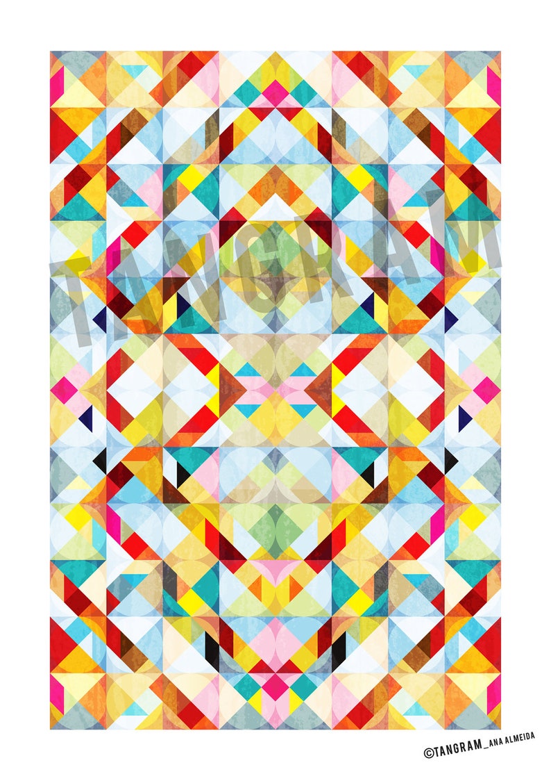 Tangram Geometric Art, Abstract Wall Decor Illustration. Geometric ...