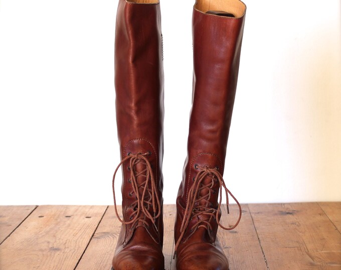 Vintage RALPH LAUREN English Riding Field Boots / Brown / Laces / 6 - Etsy