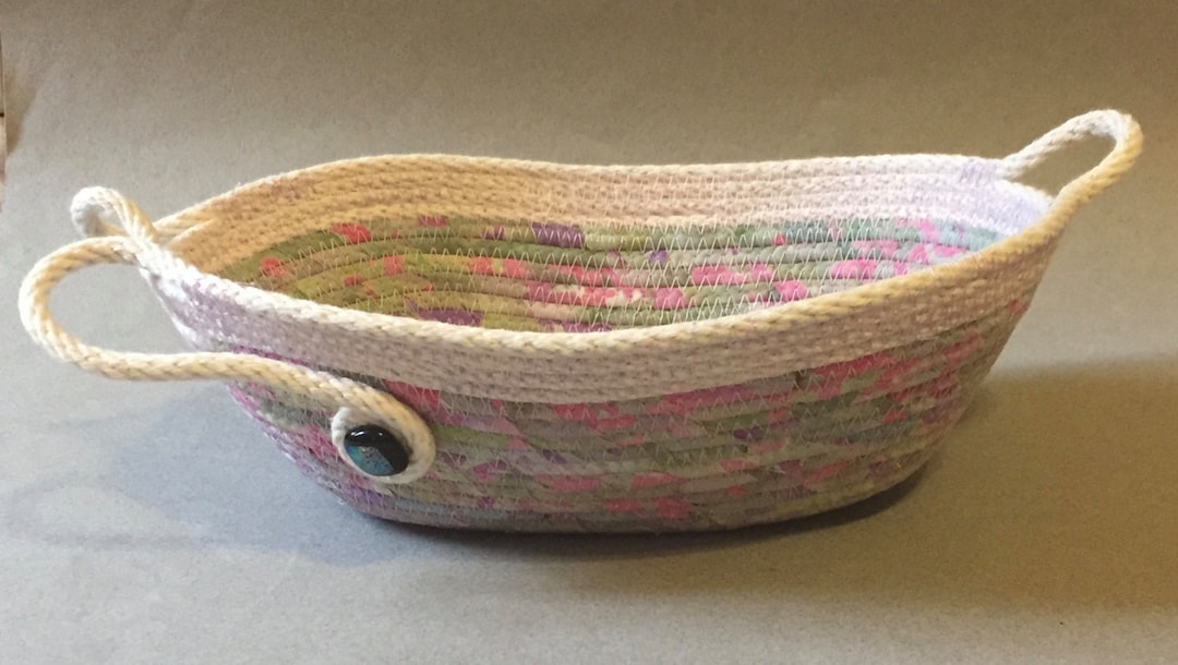 Batik-wrapped Rope Basket - Etsy