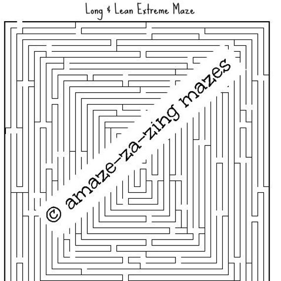 Amaze-za-zing mazes Long/Lean Maze Extreme Maze for Adults | Etsy