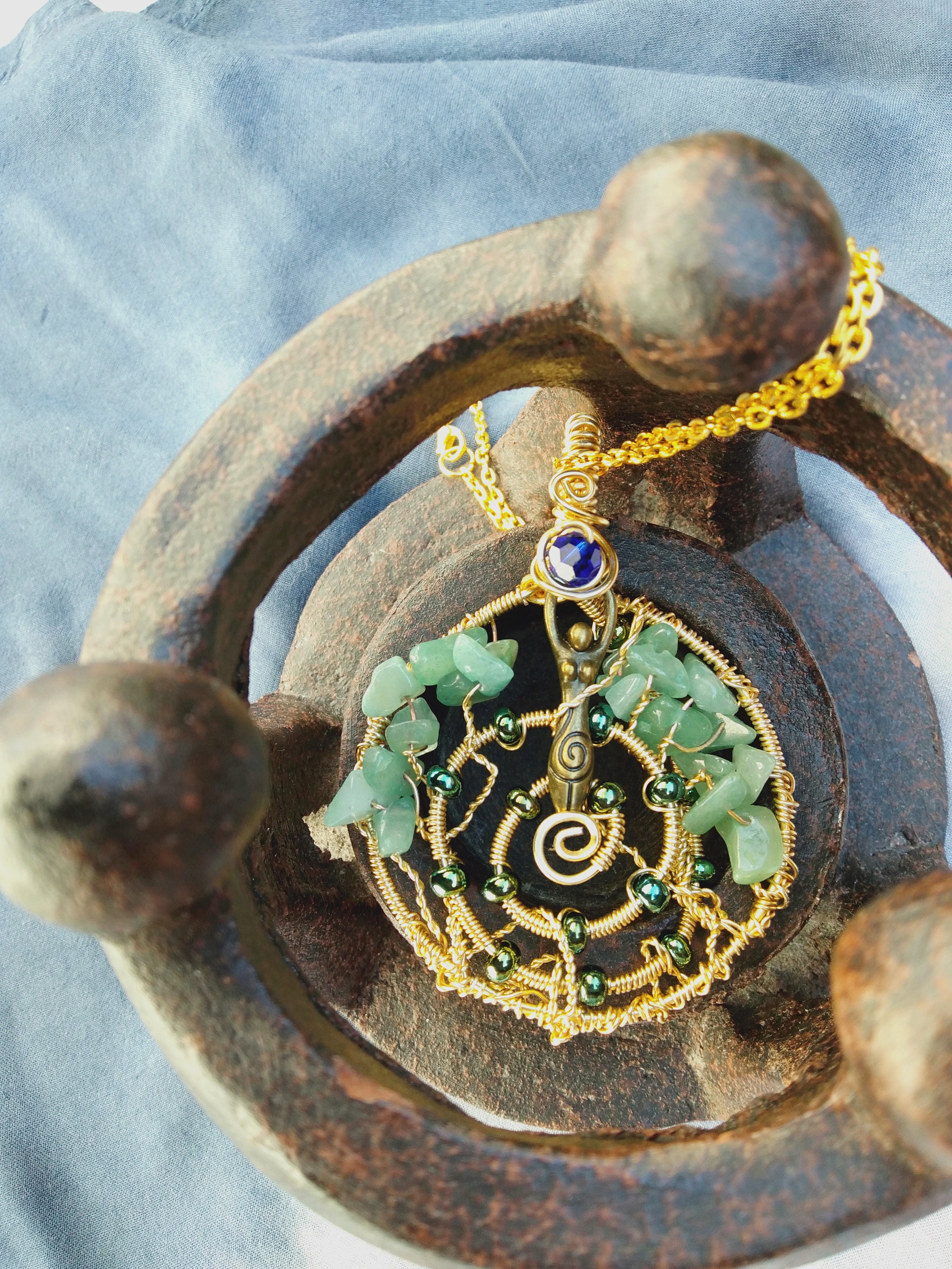 Gaia Greek Goddess Aventurine Gaia Tree of Life Pendant - Etsy