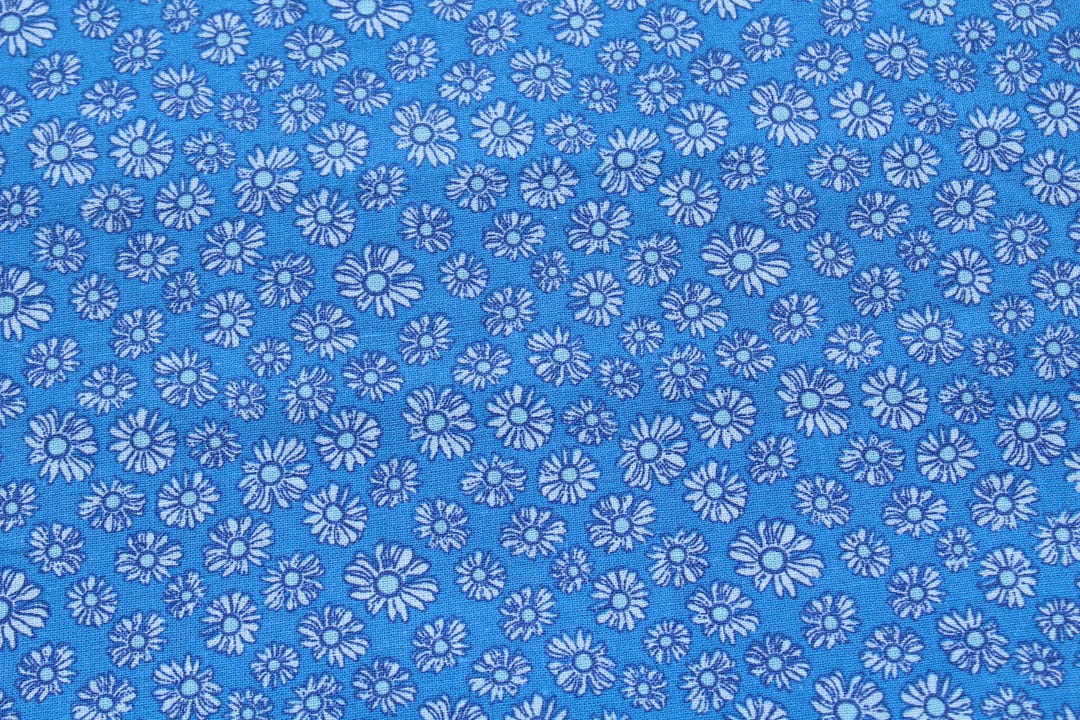 Light Blue Small Floral Print Cotton Fabric by the Half Yard - Etsy