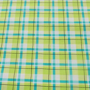 Lime Green Check Plaid Fabric by the Yard - Etsy