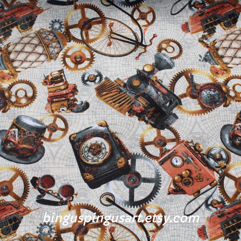 Steampunk Fabric - Etsy