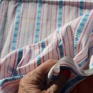 Striped Blue Green Red Ribbon Cotton Fabric by the Yard on - Etsy