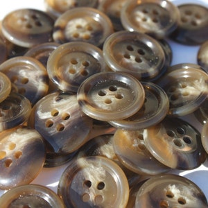 Vintage Brown Faux Shell Buttons, NOS 3/4 Inch, Lot of 15 Craft Sewing ...
