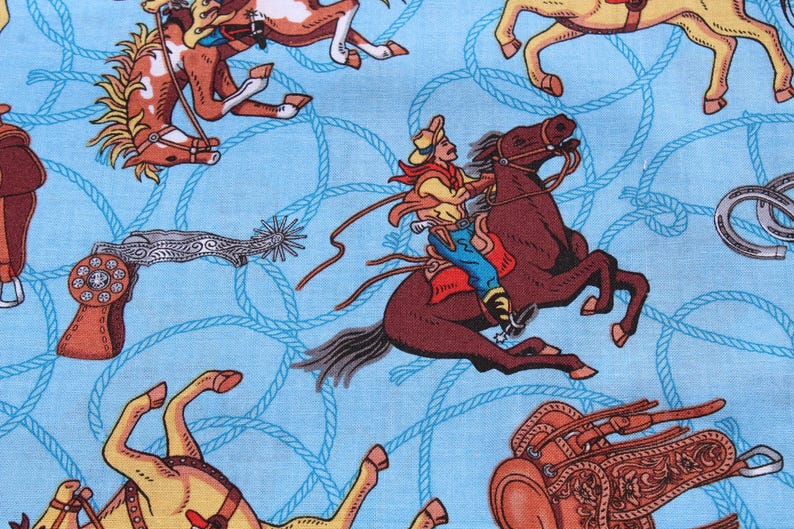 Western Cowboy Horse Rodeo Theme 100% Cotton Fabric by the Half Yard - Etsy