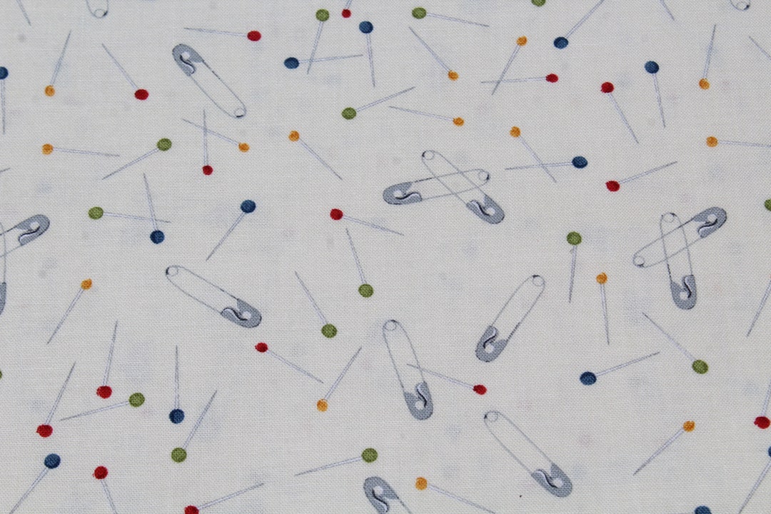 Tossed Safety Pins 100% Cotton Fabric by the Yard, Wilmington Prints - Etsy