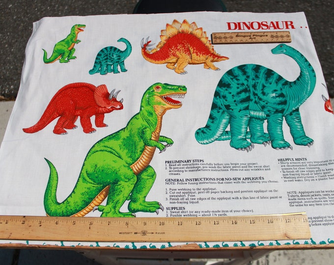 DIY Tyrannosaurus Rex Dinosaur Cut and Sew Applique Craft Fabric, Green ...
