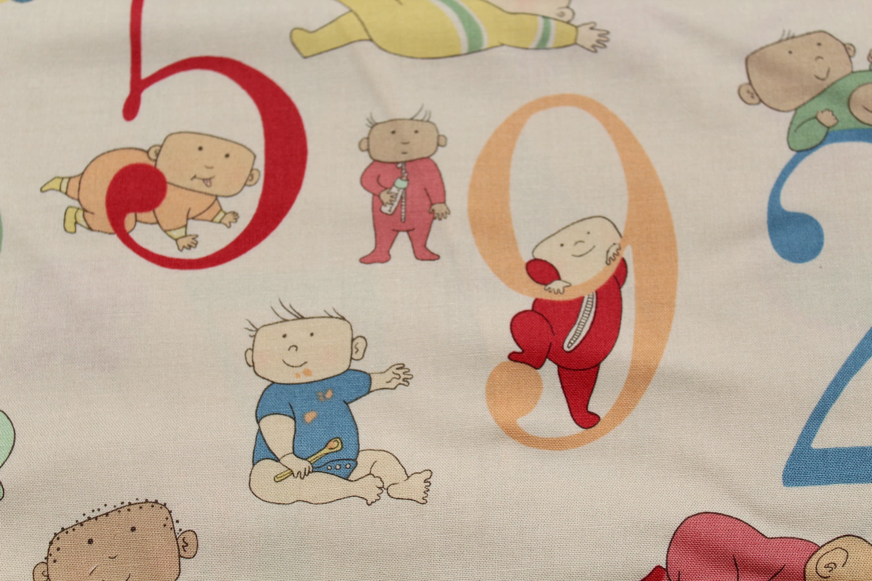 Baby Nursery Cotton Fabric by the Yard Number Room Decor | Etsy