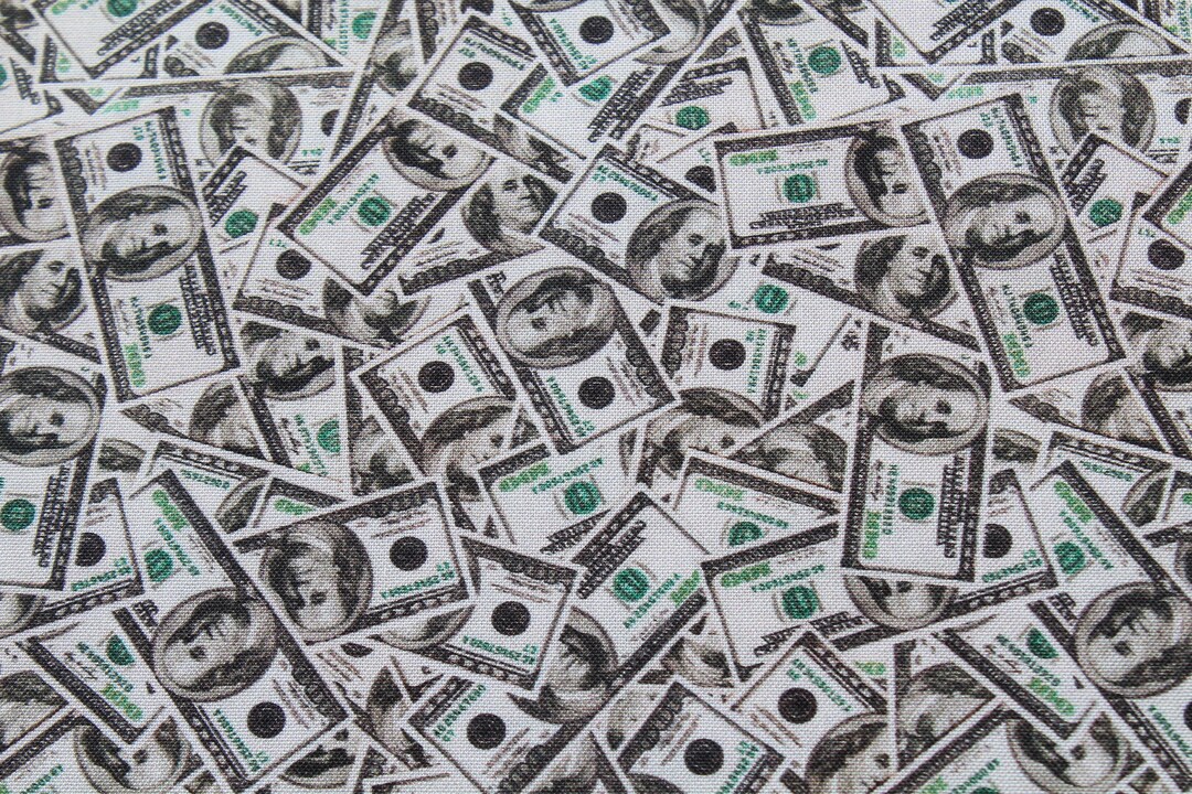 Small Print Money Dollar Bills 100% Cotton Fabric by the Yard, American ...