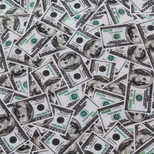 Small Print Money Dollar Bills 100% Cotton Fabric by the Yard, American ...