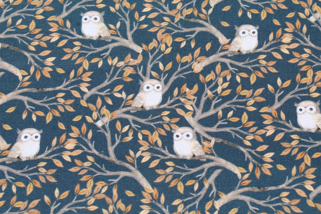 Owl Print 100% Cotton Fabric by the Yard - Etsy