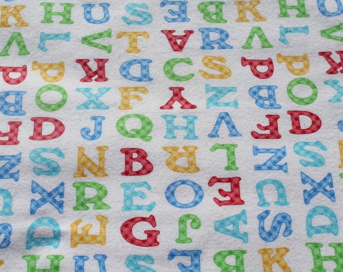 ABC Kids Alphabet Cotton Flannel Fabric, Rainbow Color, Educational ...