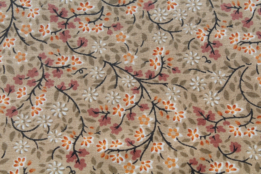 Small Floral Print Cotton Fabric by the Half Yard Quilting Sewing ...