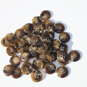 Vintage Brown Faux Shell Buttons, NOS 3/4 Inch, Lot of 15 Craft Sewing ...