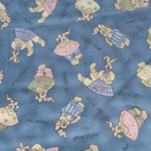 Pastel Bunny Rabbit Flannel Fabric by the Half Yard - Etsy