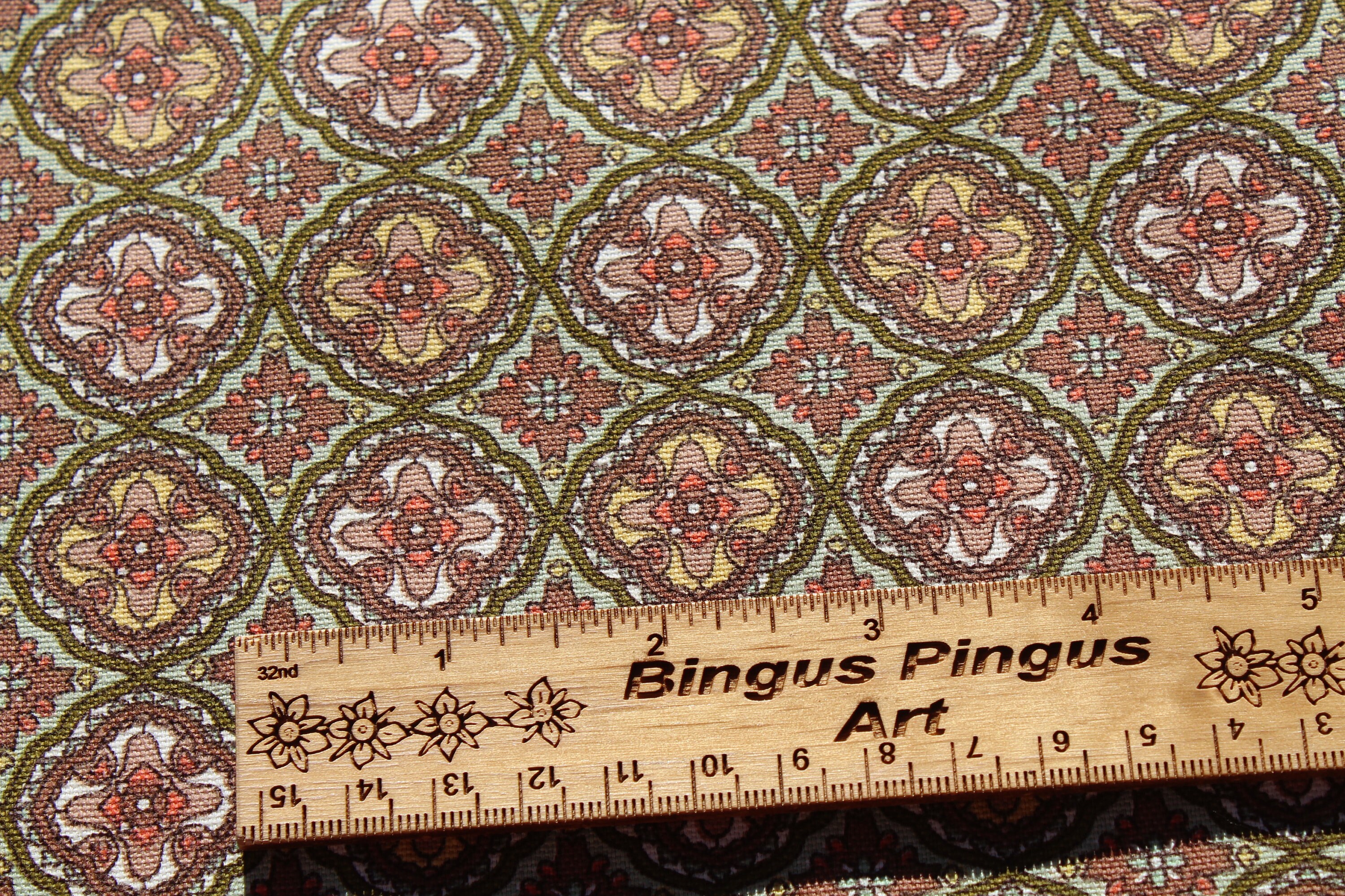 Medallion Flower Cotton Fabric by the yard Floral Print | Etsy