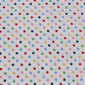 Tiny Polka Dot 100% Cotton Fabric in Multicolor on White by the Yard - Etsy