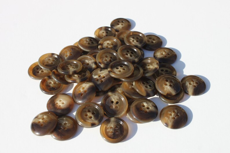 Vintage Brown Faux Shell Buttons NOS 3/4 inch Lot of 50 | Etsy