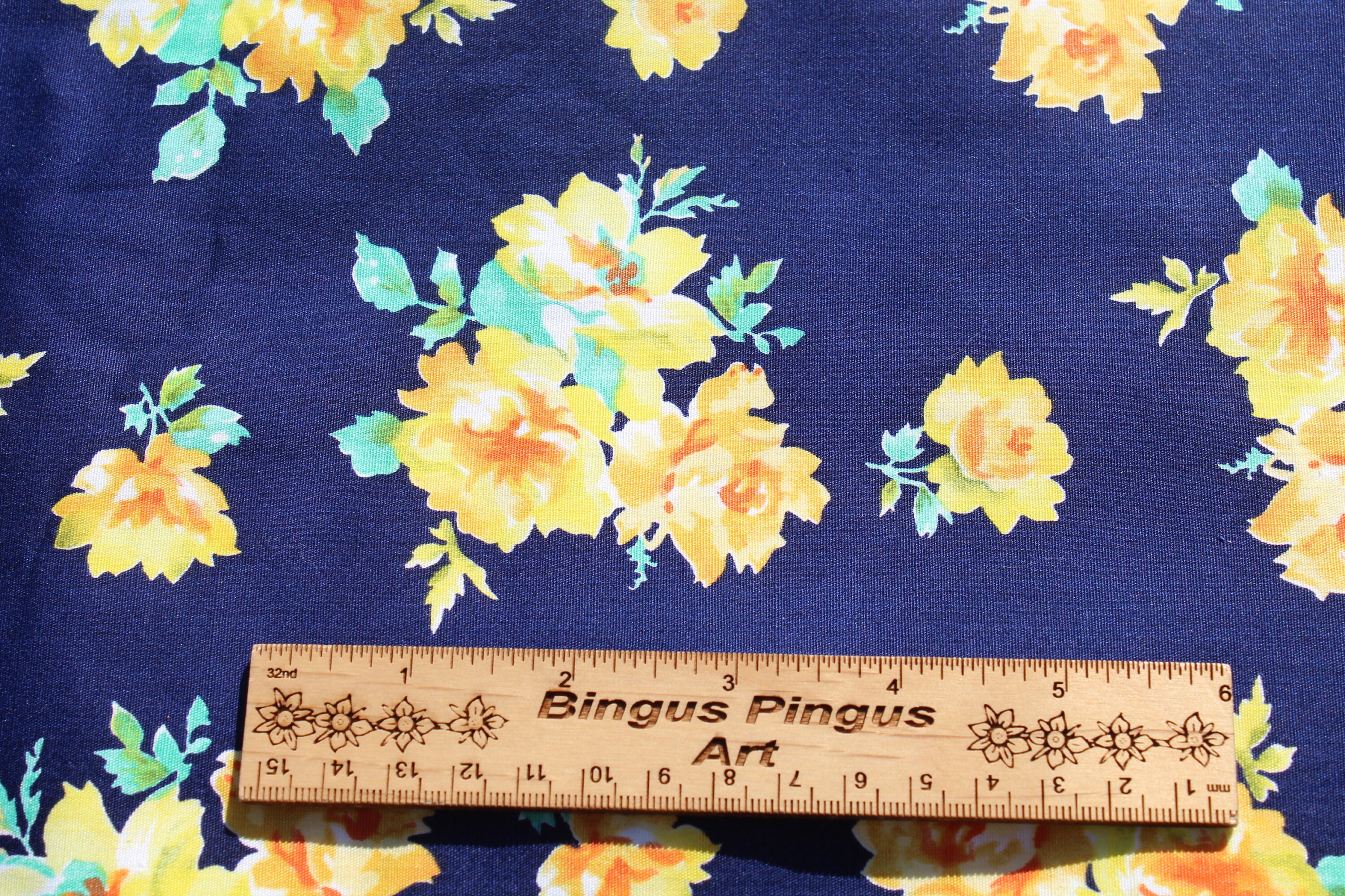 Floral Print Border Cotton Fabric by the yard for Curtain | Etsy