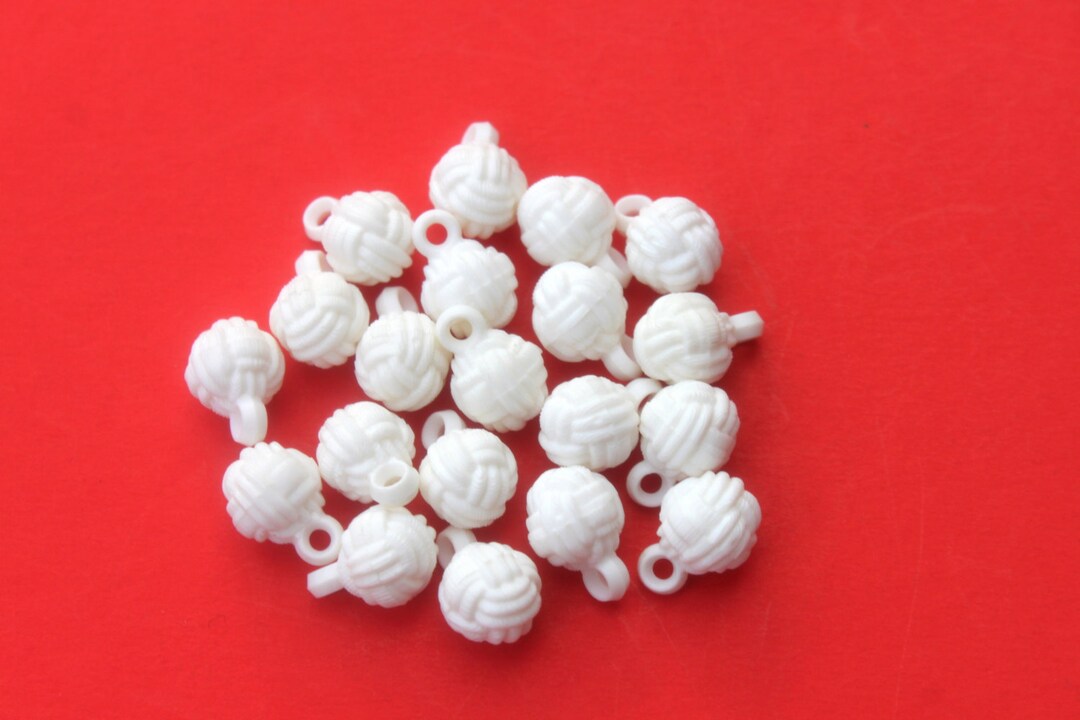 Vintage Lot of 20 Small Round Faux Chinese Knot Plastic Ball Buttons ...