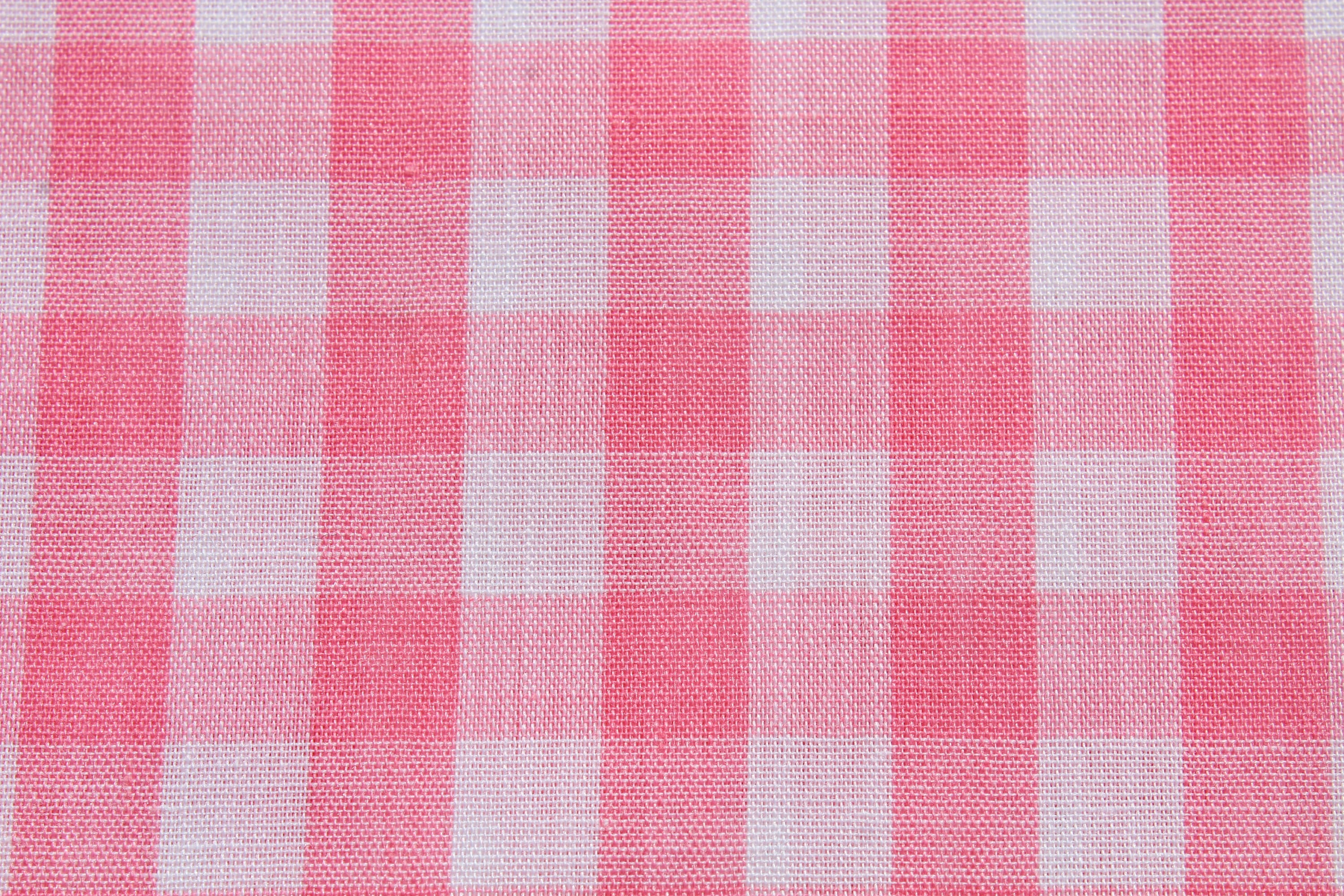 Pink White Gingham Fabric by the Yard Squares for Kitchen | Etsy