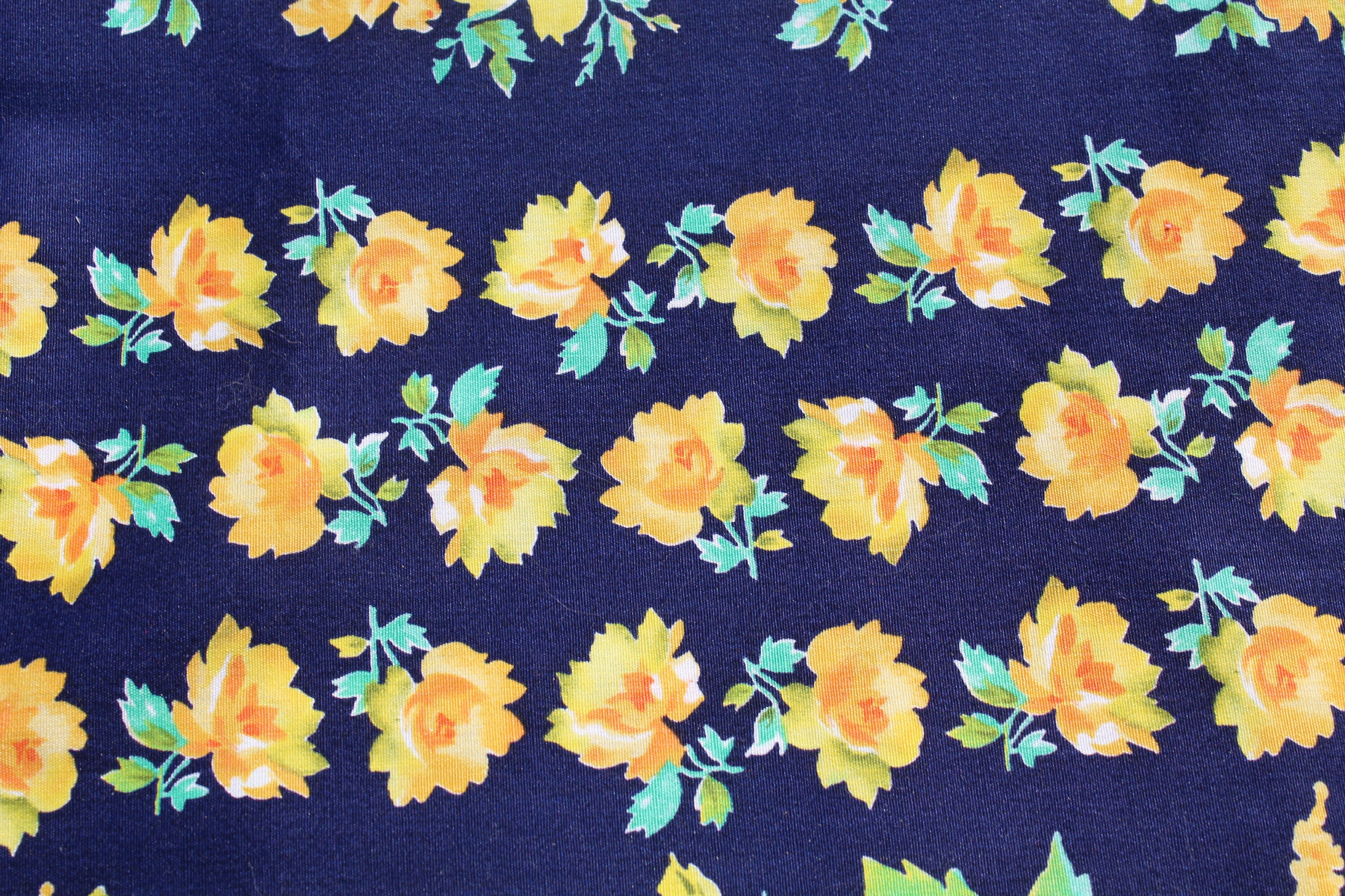 Floral Print Border Cotton Fabric by the yard for Curtain | Etsy