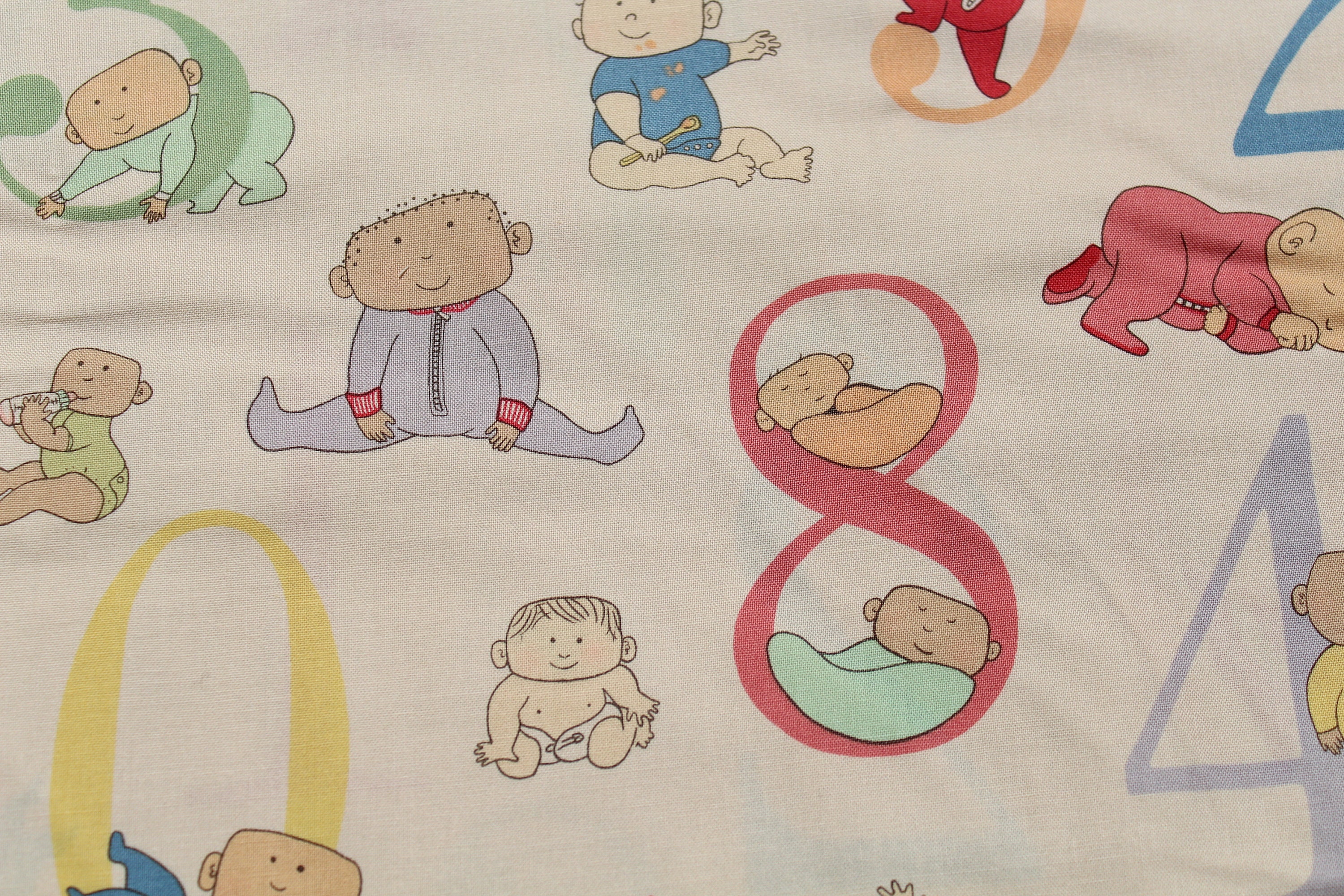 Baby Nursery Cotton Fabric by the Yard Number Room Decor | Etsy
