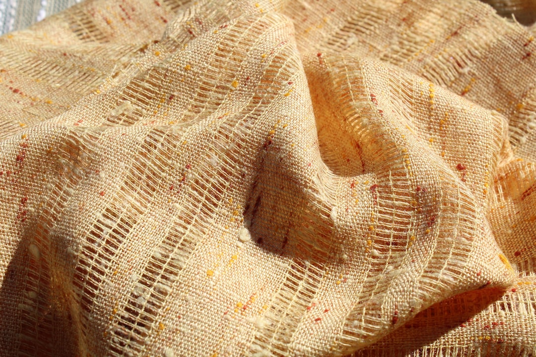 Deadstock Woven Curtain Fabric by the Yard - Mustard Yellow - Mid ...