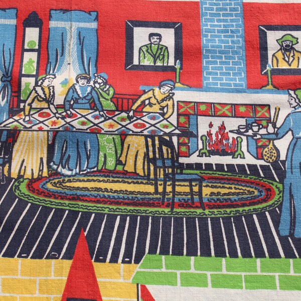 Colonial Print Fabric - Etsy