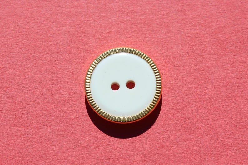 Gold Rimmed Faux Shell Buttons Fancy Ivory Color Round - Etsy