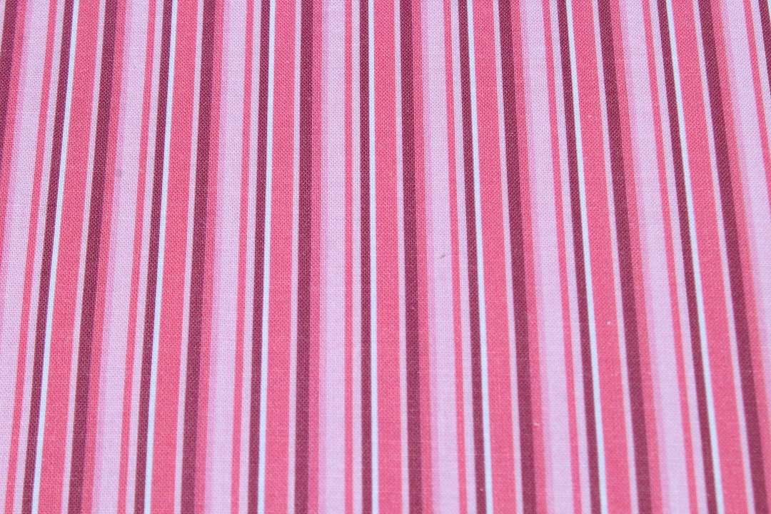 Hot Baby Pink Striped 100% Cotton Fabric by the Yard, Michael Miller ...