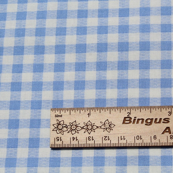 Blue Gingham Fabric - Etsy
