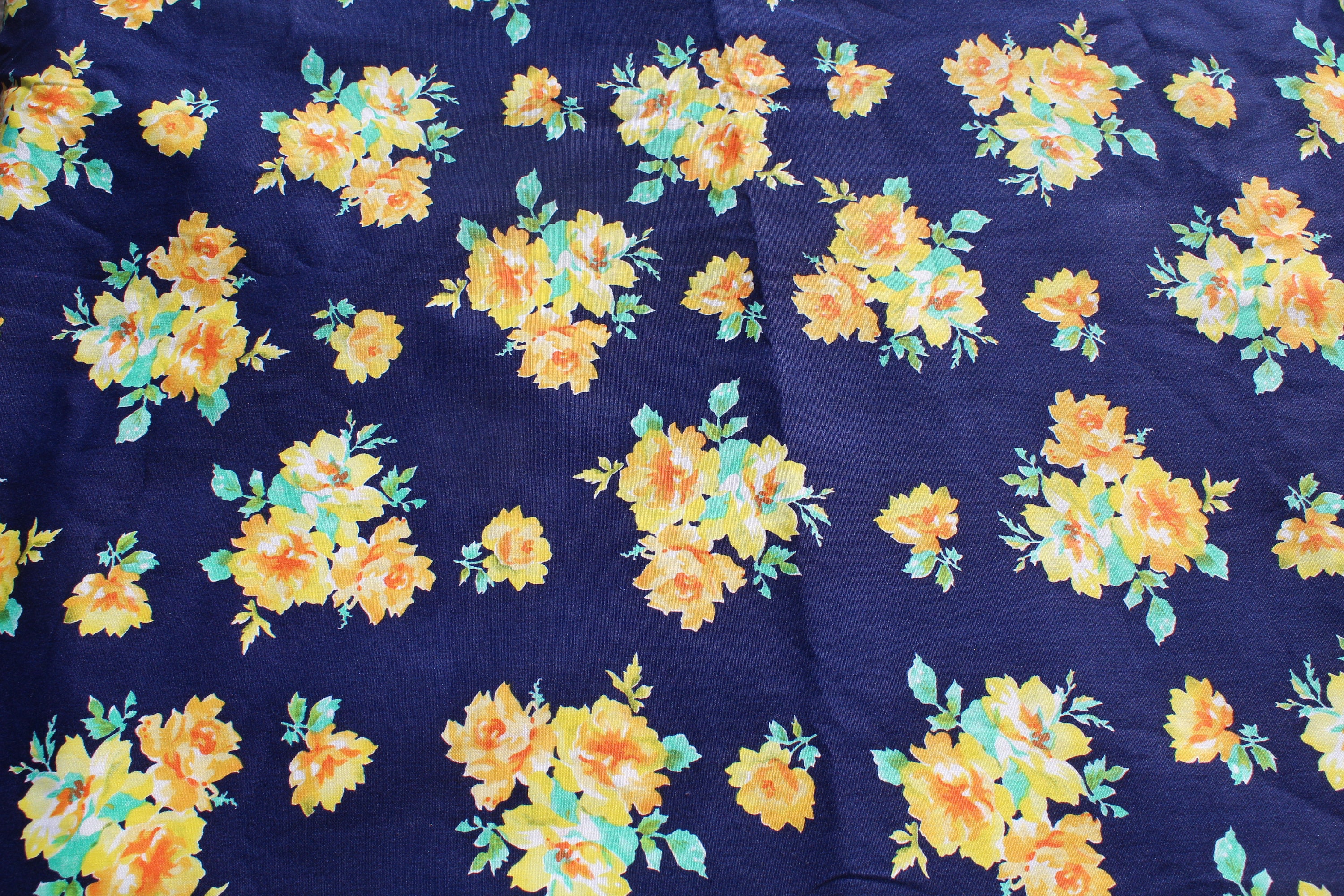 Floral Print Border Cotton Fabric by the yard for Curtain | Etsy