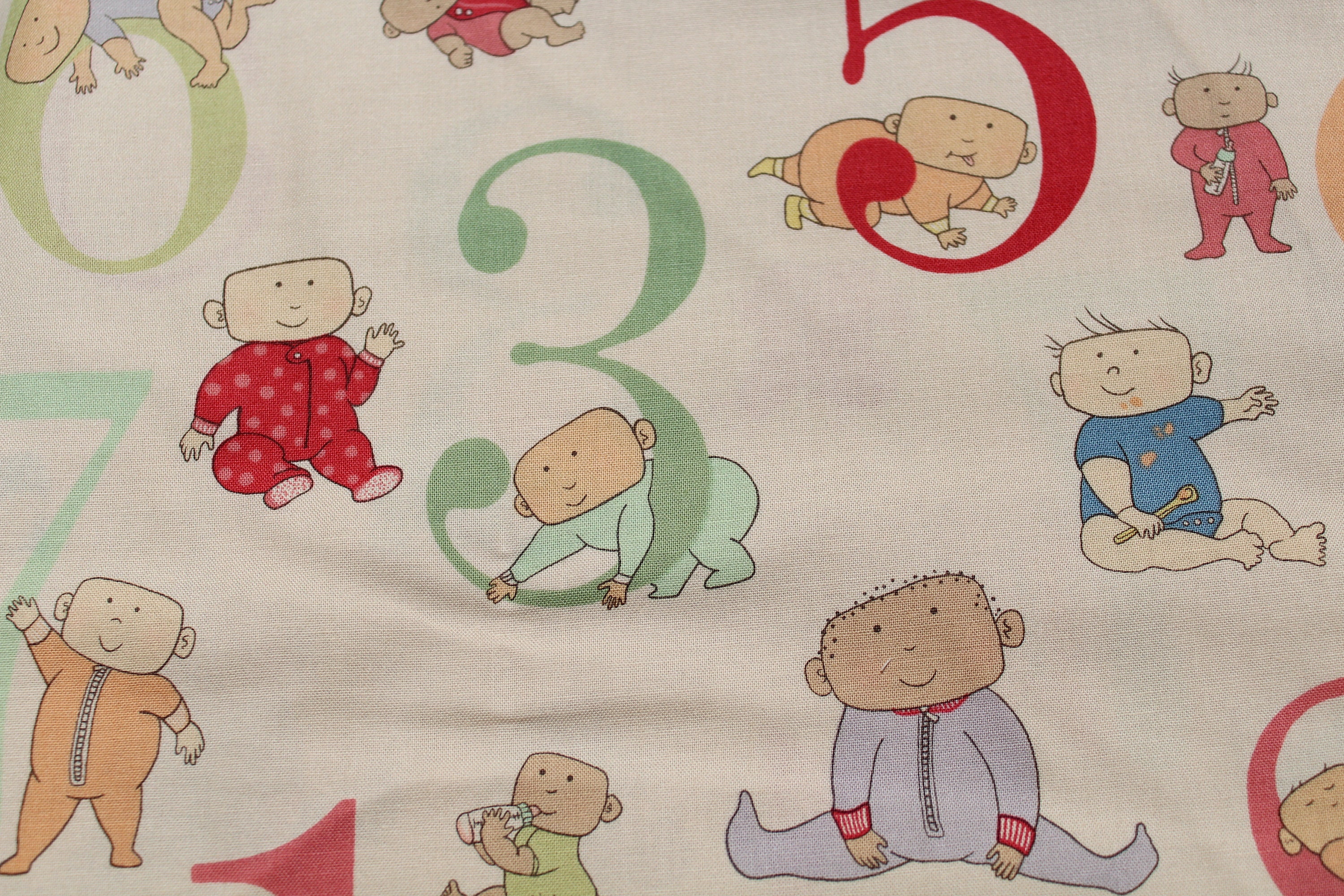 Baby Nursery Cotton Fabric by the Yard Number Room Decor | Etsy