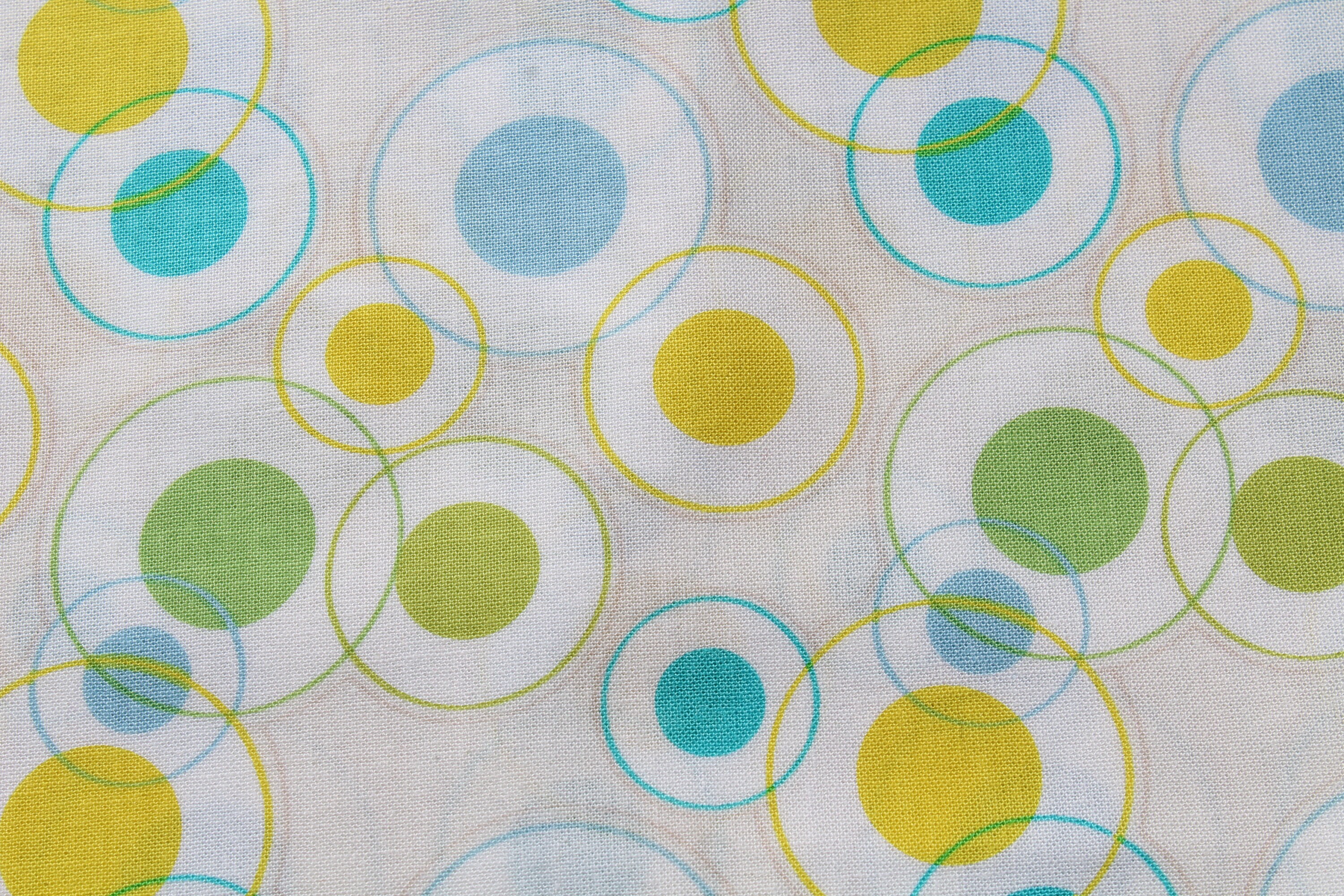 Geometric Print Cotton Fabric By The Yard Circles Allover | Etsy