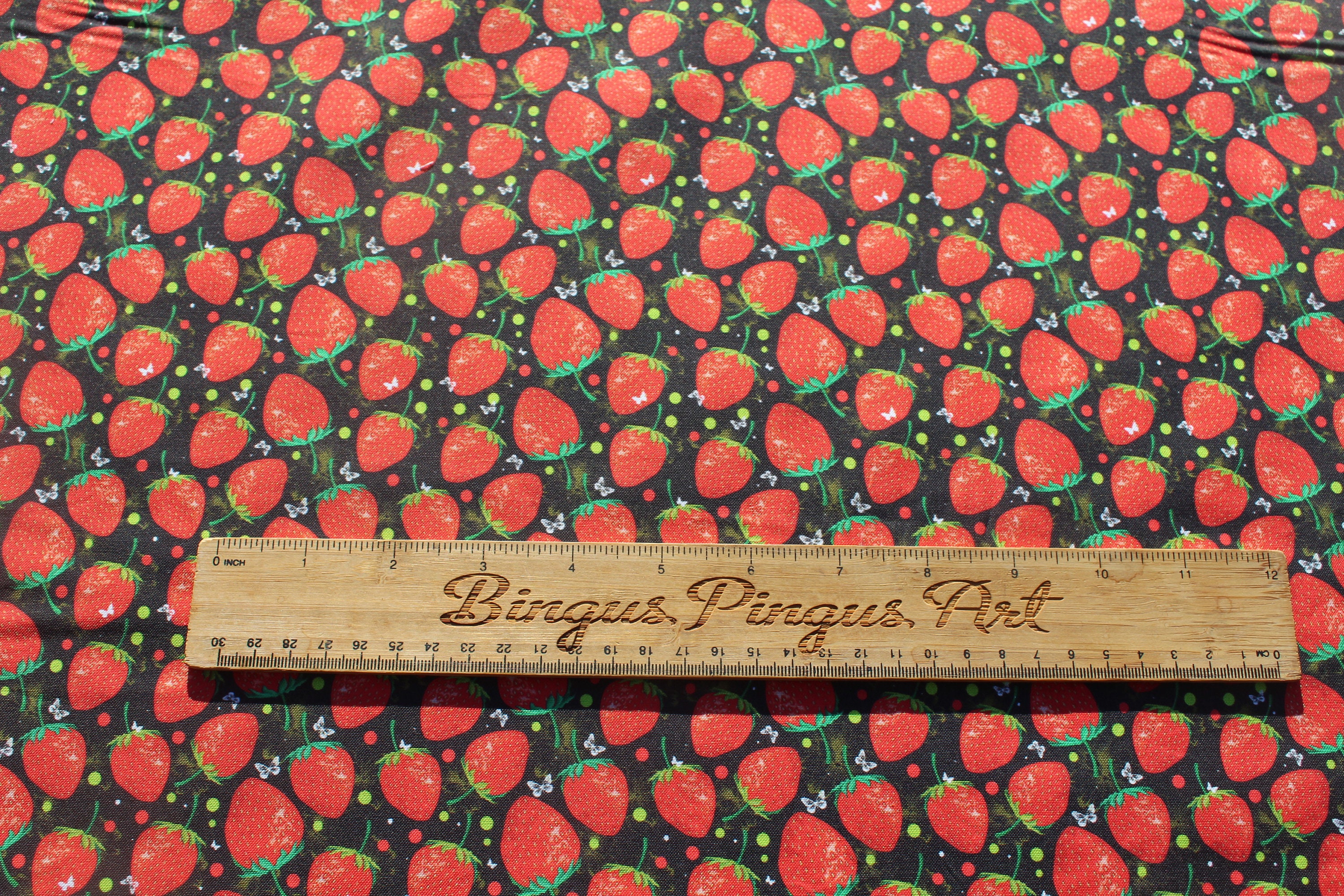 Red Strawberry Print 100% Cotton Fabric, Country Farm House Decor ...
