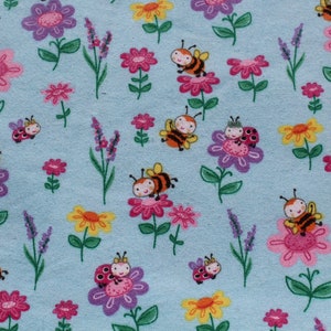 Bumble Bee Cotton Flannel Fabric by the Yard for Kids Quilting Sewing ...