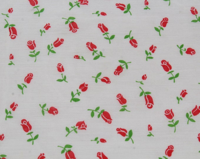 Tiny White Floral Print on Maroon Red Cotton Fabric, Burgundy Doll ...