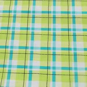 Lime Green Check Plaid Fabric by the Yard - Etsy