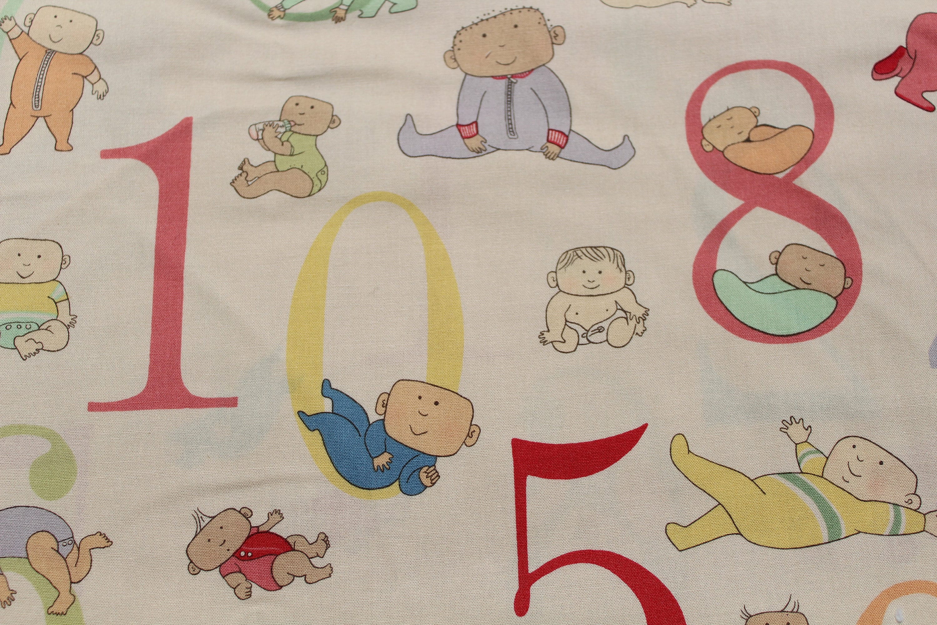 Baby Nursery Cotton Fabric by the Yard Number Room Decor - Etsy