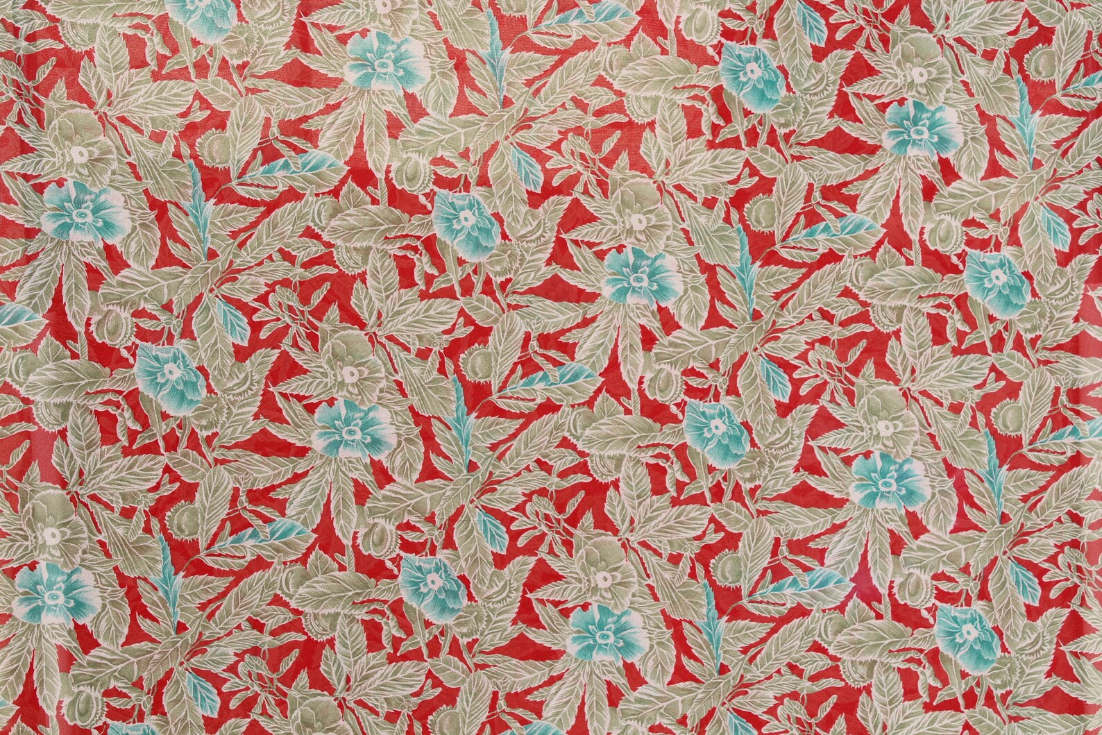 Semi Sheer Floral Print Chiffon Fabric By The Yard Turquoise Etsy
