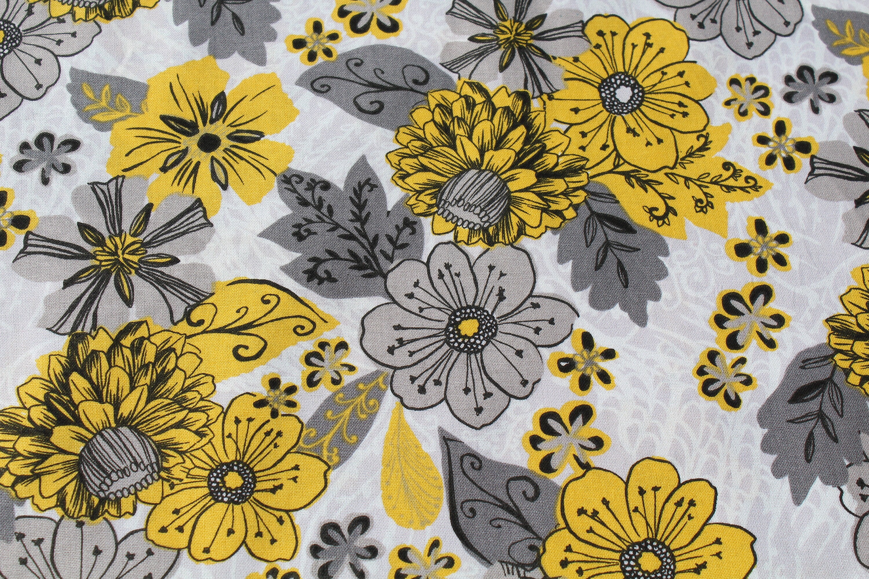 Yellow And Gray Floral Pattern