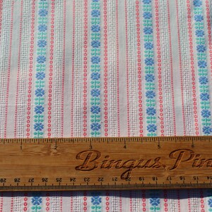 Striped Blue Green Red Ribbon Cotton Fabric by the Yard on - Etsy