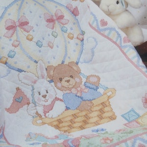 Baby Crib Cover Stamped Cross Stitch Sewing Kit Teddy Bear & | Etsy