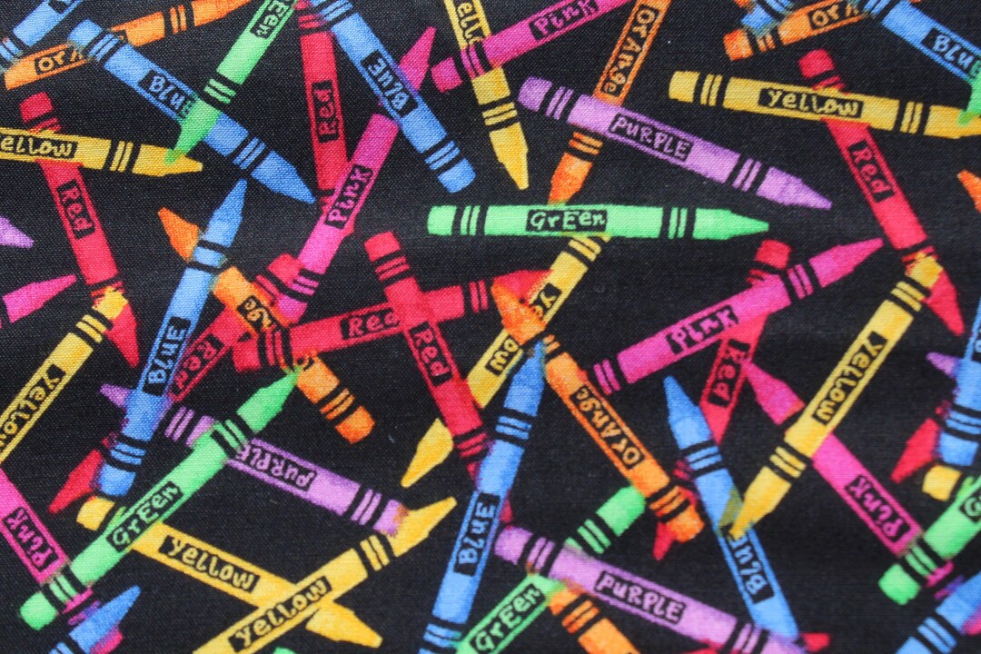 Crayon Cotton Fabric in a Rainbow of Primary Colors, Kids Sewing ...