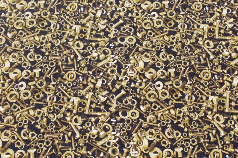 Steampunk Screws & Bolts Cotton Fabric: Urban Essence Quilting - Etsy