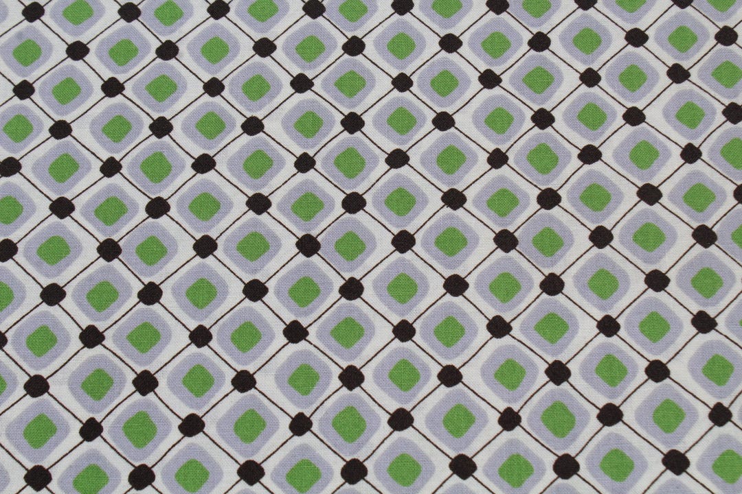 Diamond Check Mid Century Modern Vintage Style 100% Cotton Fabric by ...