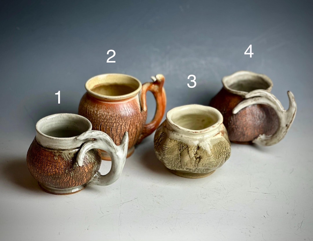 Handmade Deer Antler Mug: Sculpted Ceramic Coffee Cup, Hunter Gift - Etsy